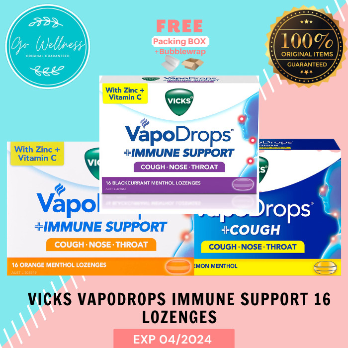 Jual Vicks Vapodrops Immune Support 16 Lozenges Menthol | Shopee Indonesia