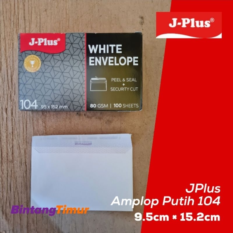Jual Amplop Putih JPlus 104 pps 80 gsm | per pak isi 100 lbr | Shopee ...