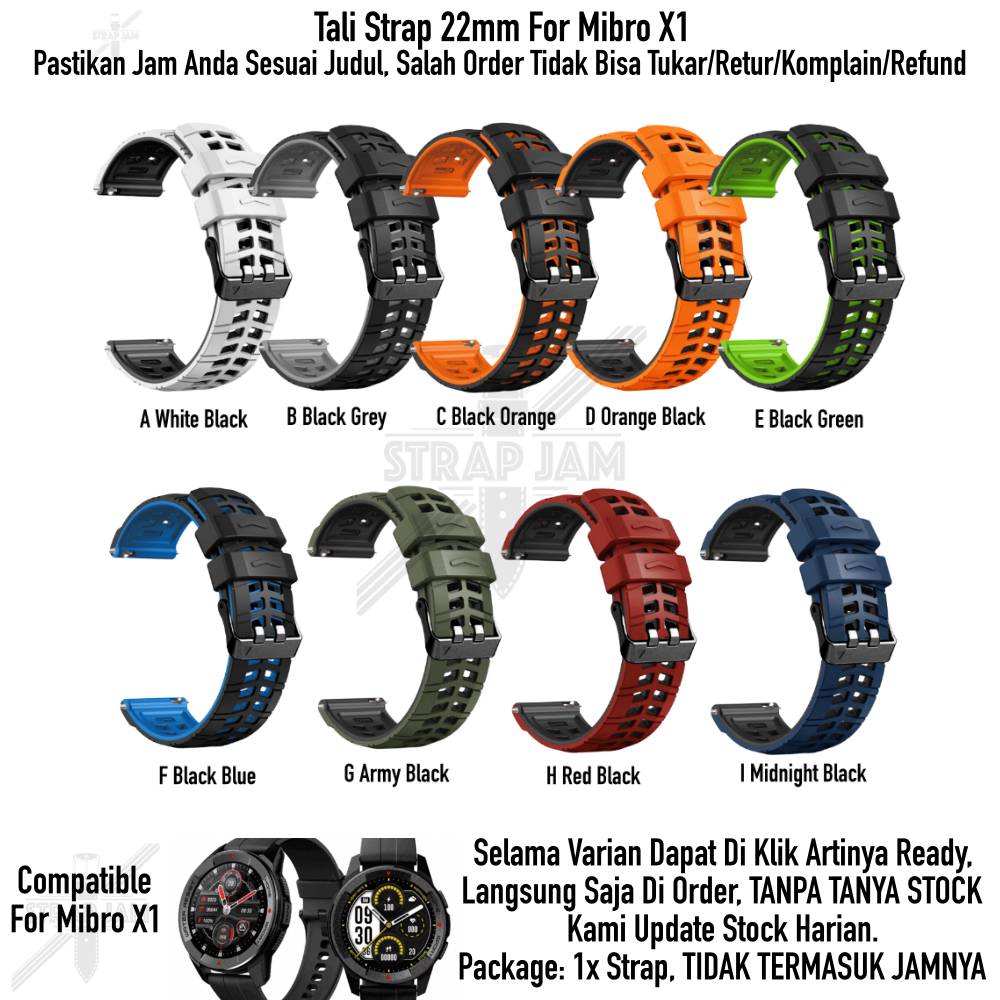 Jual S1W Tali Jam Smartwatch Mibro Watch X1 - Strap 22mm Silikon Quick ...