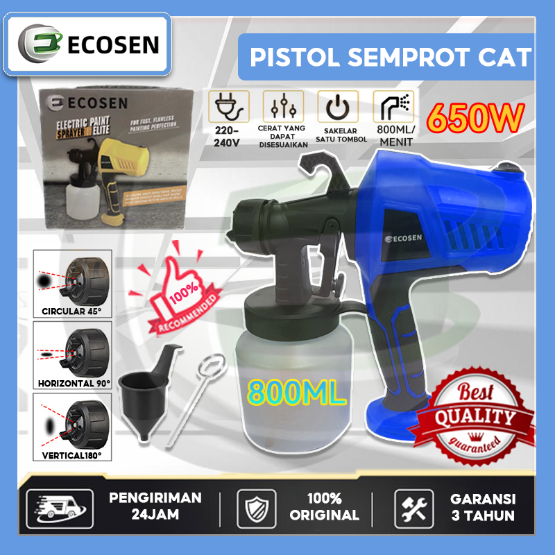 Jual ECOSEN 650W Electric Spray Gun 800ML Paint Mesin Cat Semprot ...