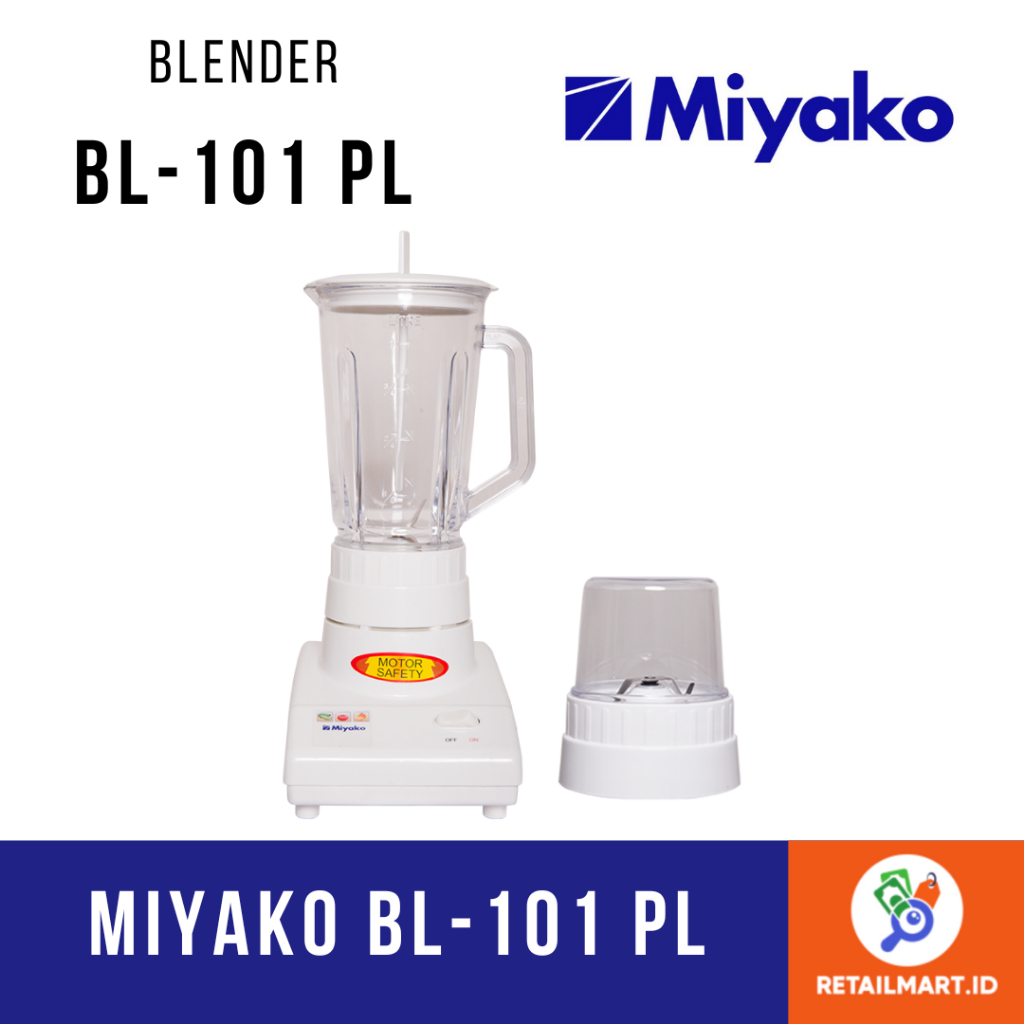 Jual MIYAKO : BL101PL BLENDER / PELUMAT 2 IN 1 JAR PLASTIK BL 101 PL 1 LITER | Shopee Indonesia