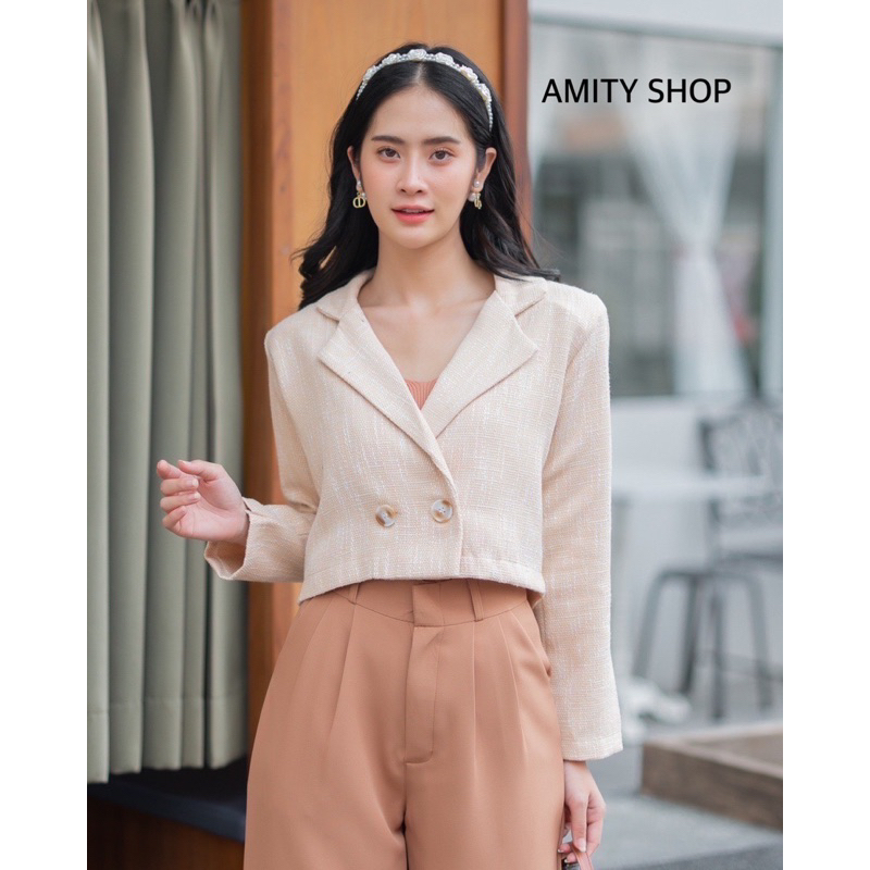 Jual BLAZER AMITY CROP LENGAN PANJANG (bjamy628) LENGAN PENDEK ...