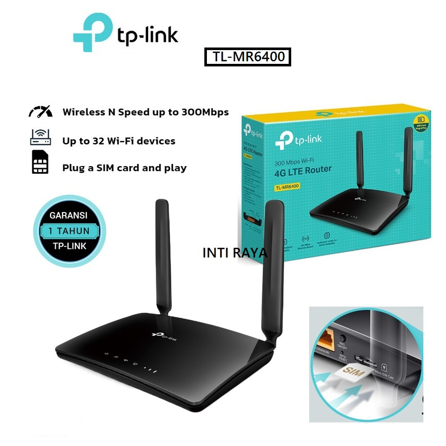 Jual TP-Link 3G 4G Router - TPLINK TL-MR6400 MR-6400 MR 6400 | Shopee ...