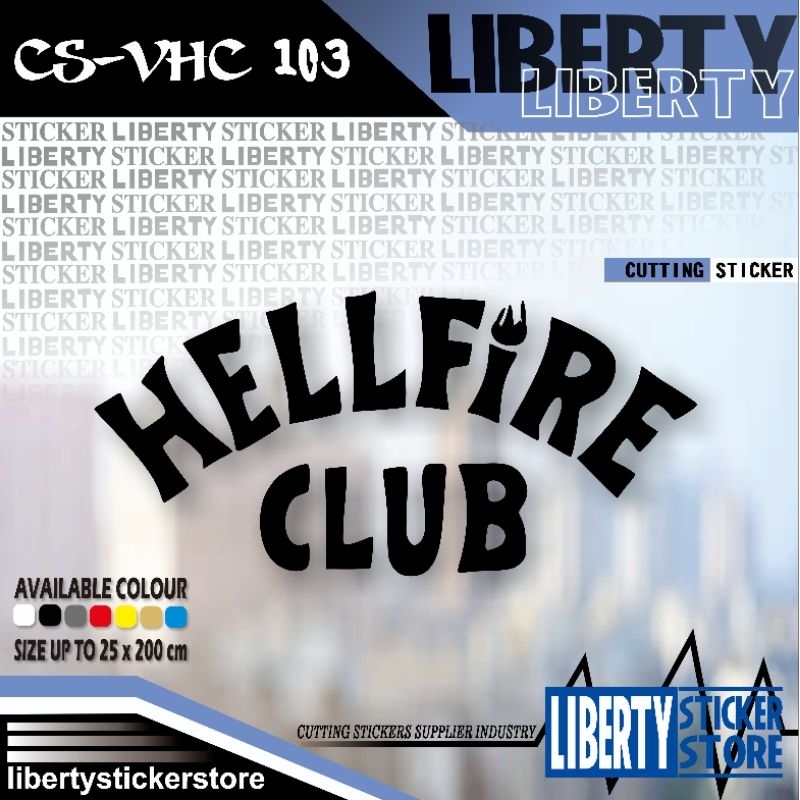 Jual bebas pilih warna & ukuran cutting sticker hell fire club ...