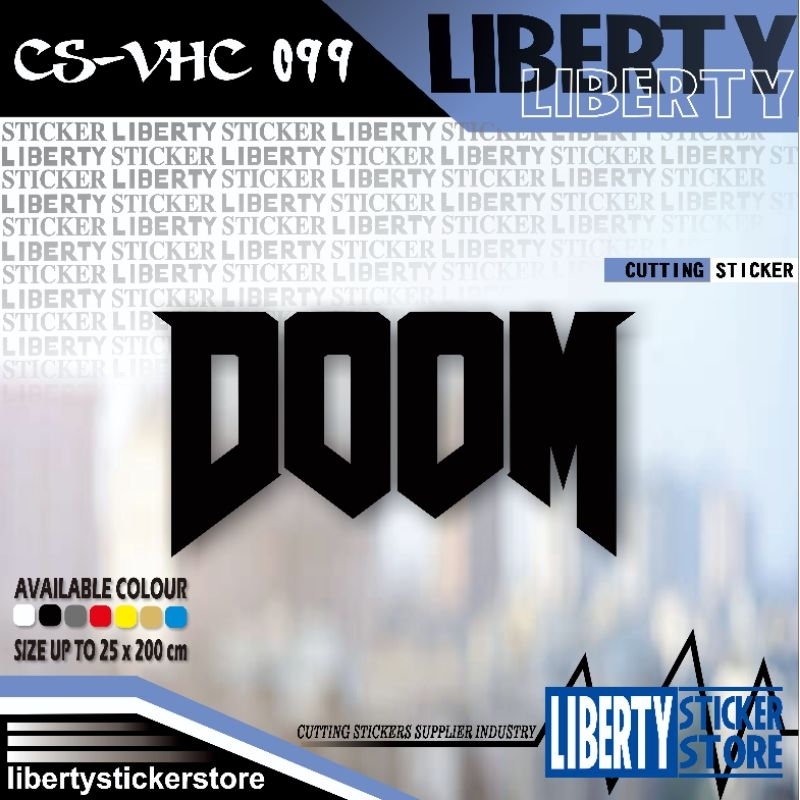 Jual bebas pilih warna dan ukuran cutting doom logo | cutting stiker ...