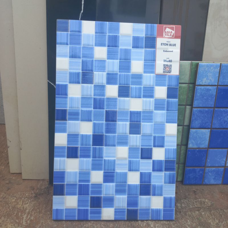Jual KERAMIK DINDING ASIA TILE ETON BLUE 25X40 KW1 | Shopee Indonesia