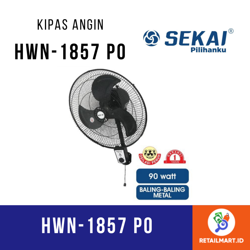 Jual SEKAI : HWN1857PO KIPAS ANGIN DINDING BESI WALL FAN TORNADO 18 ...