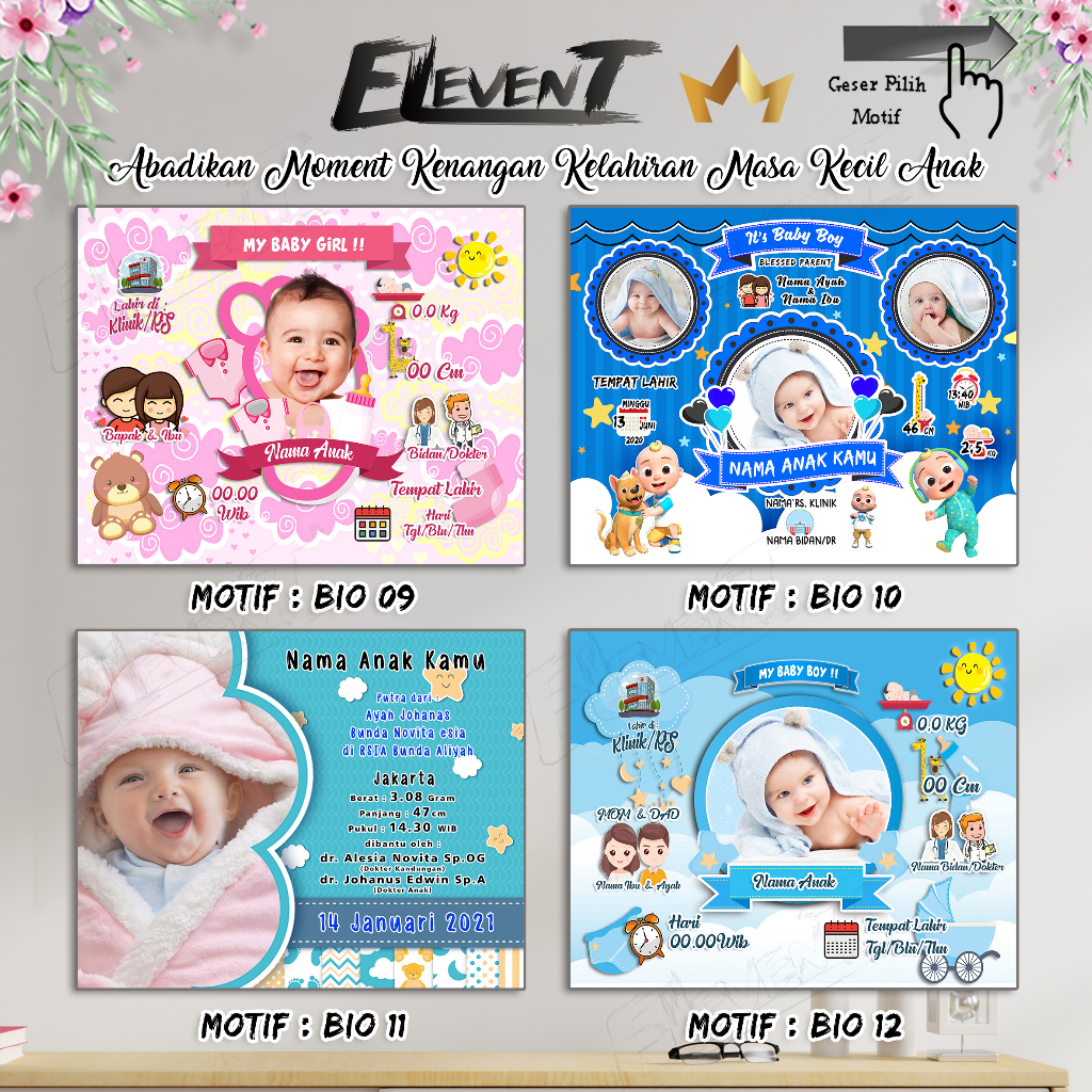 Jual Bikin Biodata Bayi Kayu 30x40cm Foto Gantung Hiasan Dinding ...