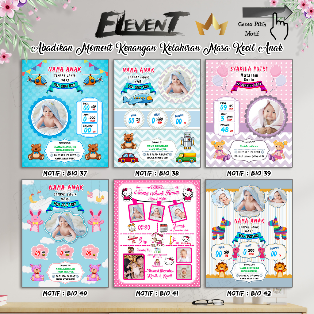 Jual Bikin Biodata Bayi Kayu 30x40cm Foto Gantung Hiasan Dinding ...