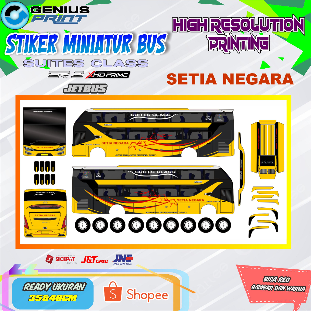 Jual Stiker Miniatur Bus Suites Class Livery Setia Negara | Sinar Jaya ...