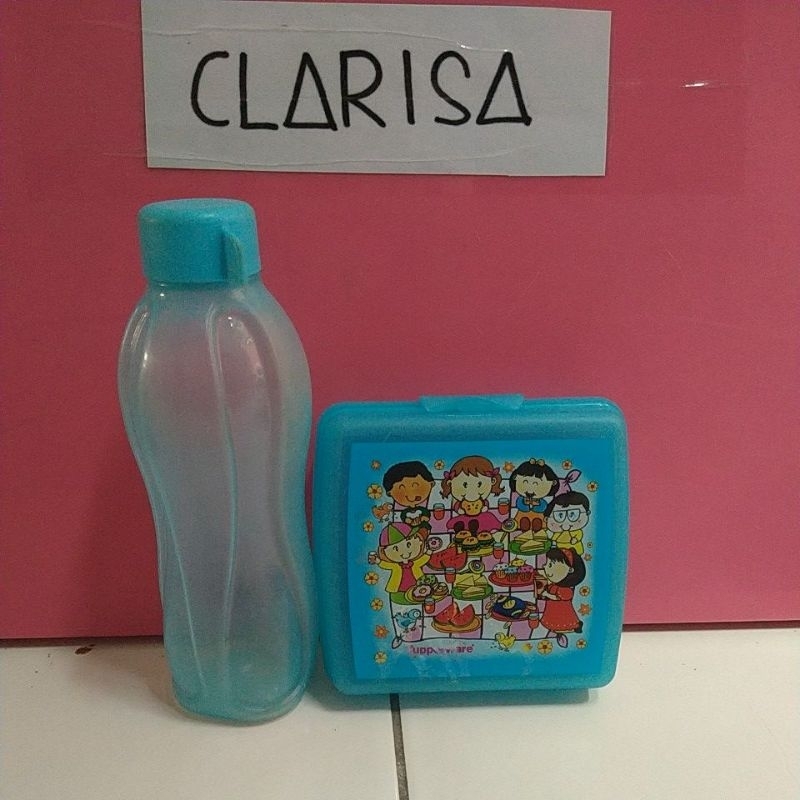 Jual PAKET KOTAK ROTI + BOTOL ECO 500ML TUPPERWARE SECOND ORI | Shopee ...