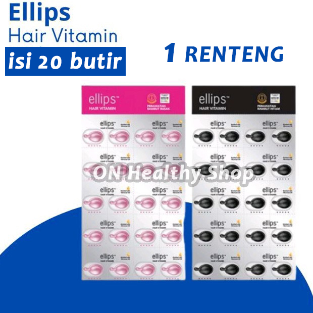 Jual ELLIPS VITAMIN RAMBUT HARGA PER RENTENG ISI 20 BIJI ELLIPS HAIR ...