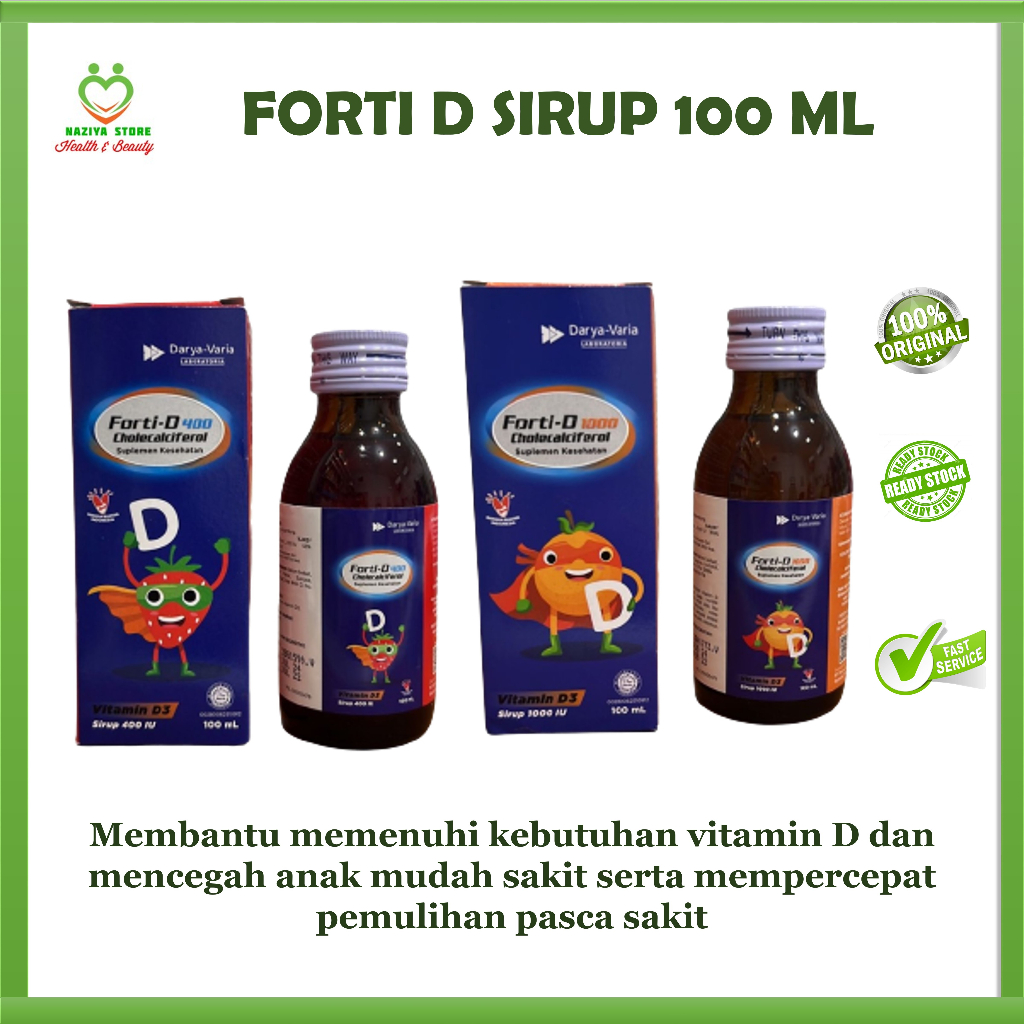 Jual FORTI D Sirup - Vitamin D - 400 IU - 1000 IU - Vitamin Daya Tahan ...