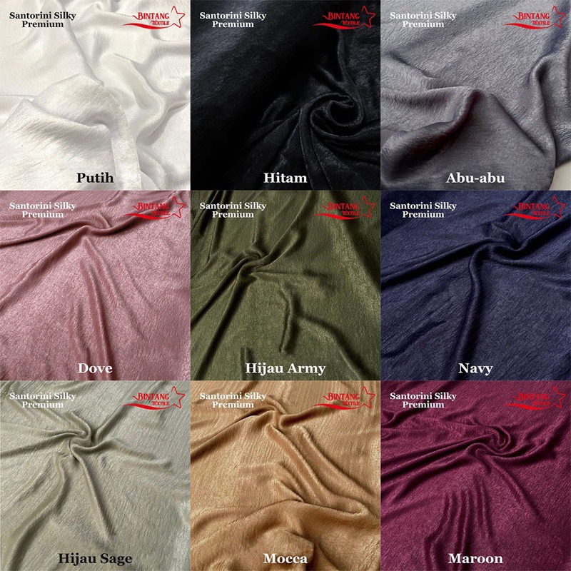 Jual Kain Bahan Santorini Silk Premium Original Termurah - Harga ...