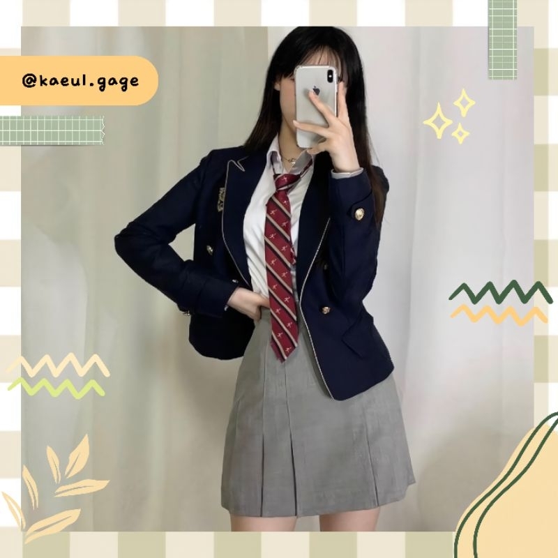 Jual Korean School Skirt by Kaeul Gage | Rok Sekolah Korea | Shopee ...