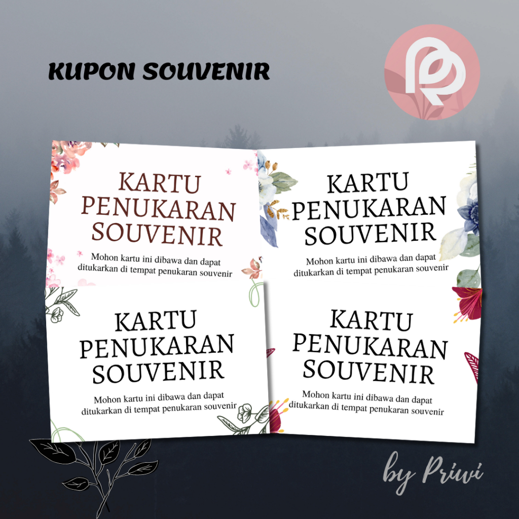 Jual KARTU PENUKARAN SOUVENIR KUPON SOUVENIR PERNIKAHAN WEDDING CARD ...