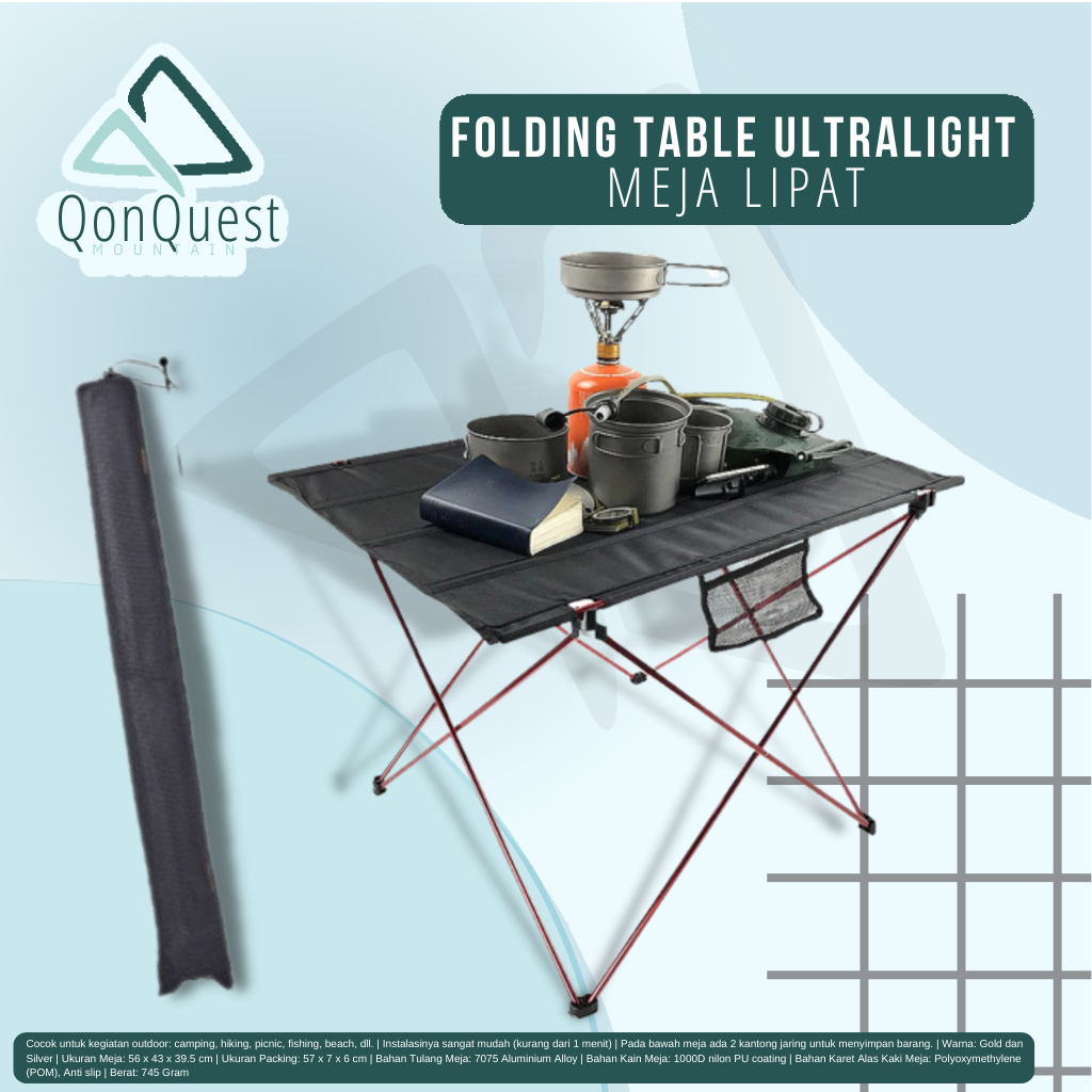 Jual Folding table ultralight / meja lipat Size XL / meja lipat camping ...