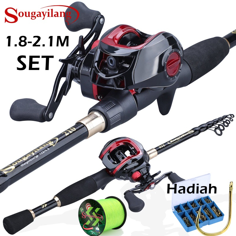 Jual Sougayilang Pancing Set 1.8m-2.4m Joran Dan Reel Casting Rod Dengan Kiri/Kanan Baitcasting ...