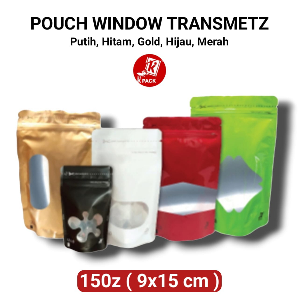 Jual STANDING POUCH WINDOW TRANSMETZ 150 GR | Shopee Indonesia