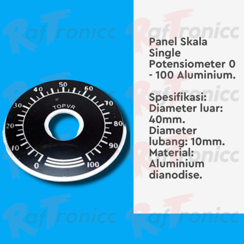 Jual Panel Skala Single Potensiometer 0 - 100 Aluminium | Shopee Indonesia