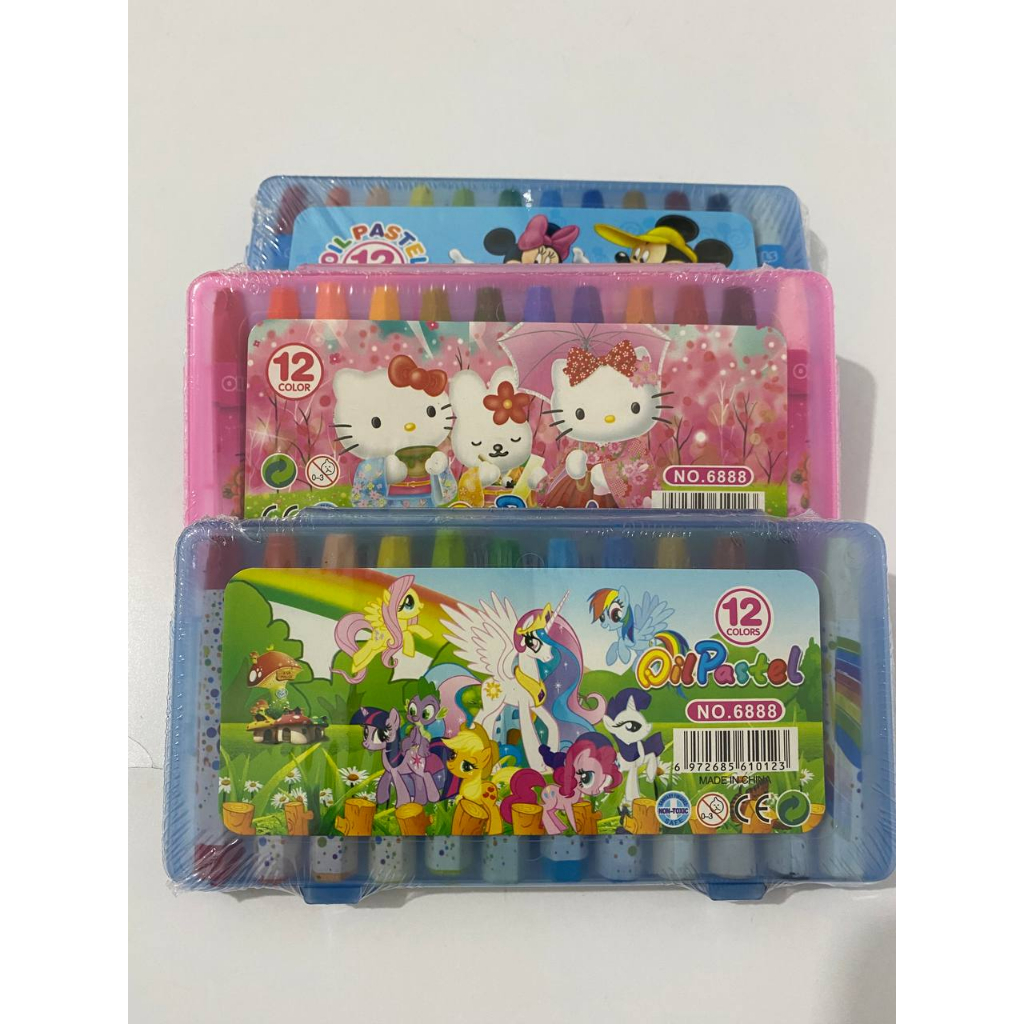 Jual 6888 Crayon Plastik isi 12 / Set Oil Pastel 12 Set PINK | Shopee ...