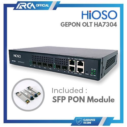 Jual OLT EPON GEPON HIOSO HA7304 4PON PORT FREE 4 SFP PX20+++ 20 KM ...