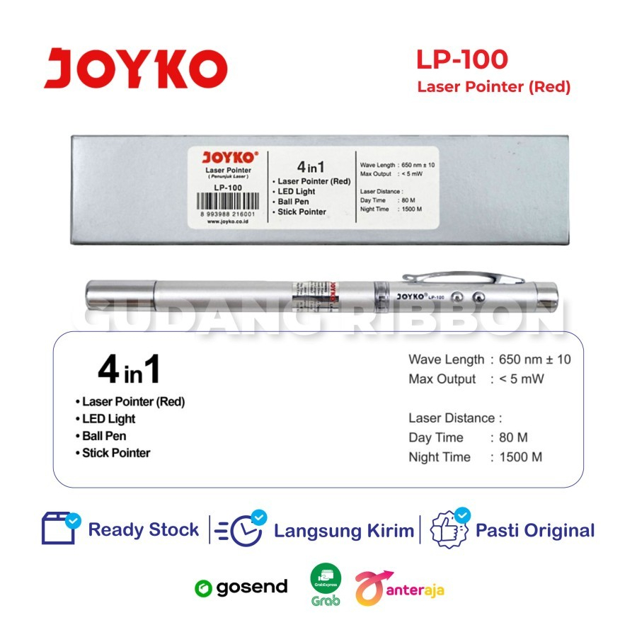 Jual JOYKO LP-100 LASER POINTER PLUS PULPEN SENTER STICK ADJUSTABLE 4 ...