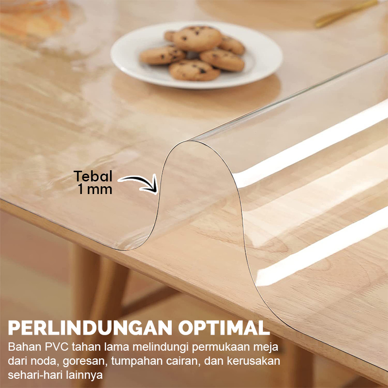 Jual PARTYHOUSE Taplak Meja Plastik Mika PVC Ukuran / Taplak Meja Transparan Bahan Mika Plastik ...