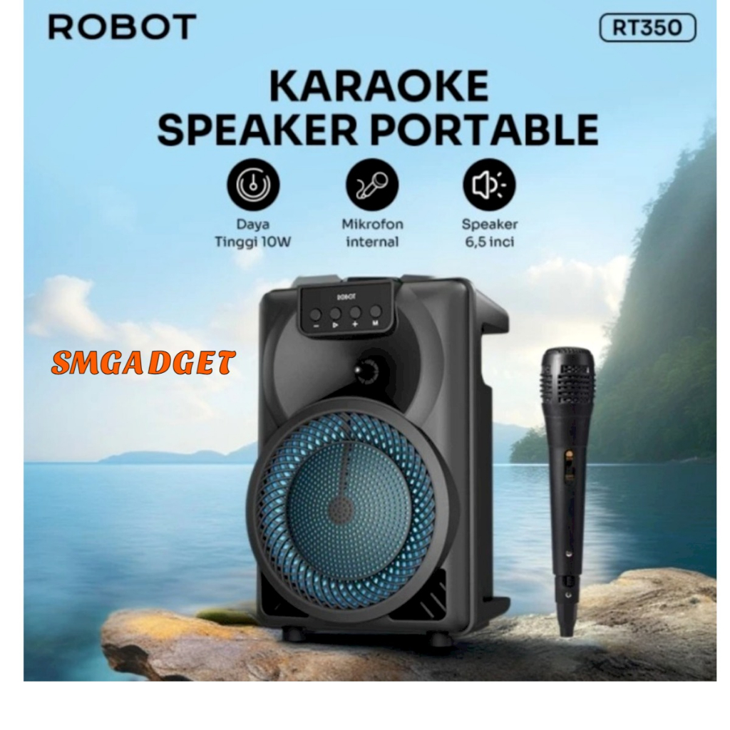 Jual ROBOT Speaker Karaoke Bluetooth 5.3 RB350 With Mic Microphone ...