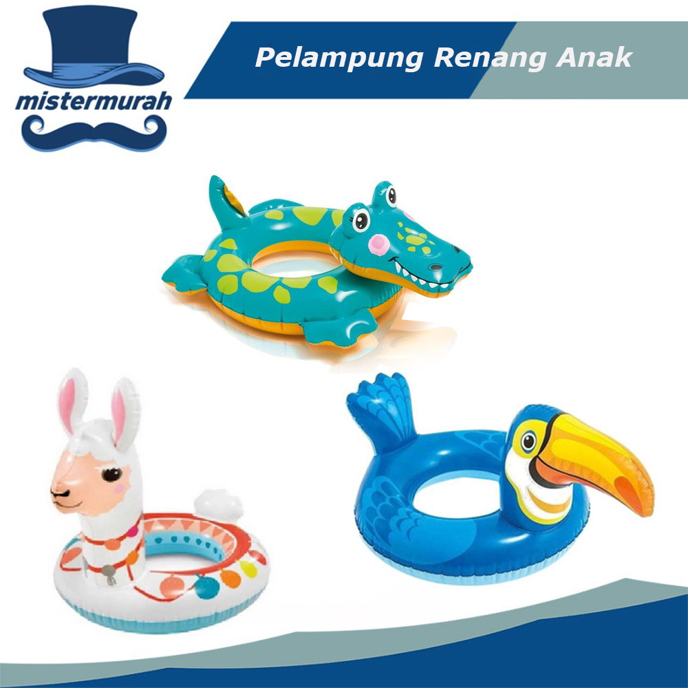 Jual Ban renang anak Intex Deluxe Animal Ring 58221 Buaya / Unicorn ...