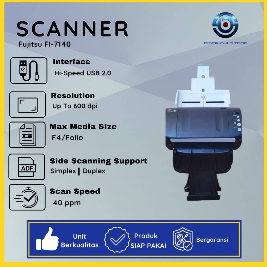 Jual Scanner Folio Fujitsu FI-7140 Unit Normal Siap Pakai Hasil Scan ...
