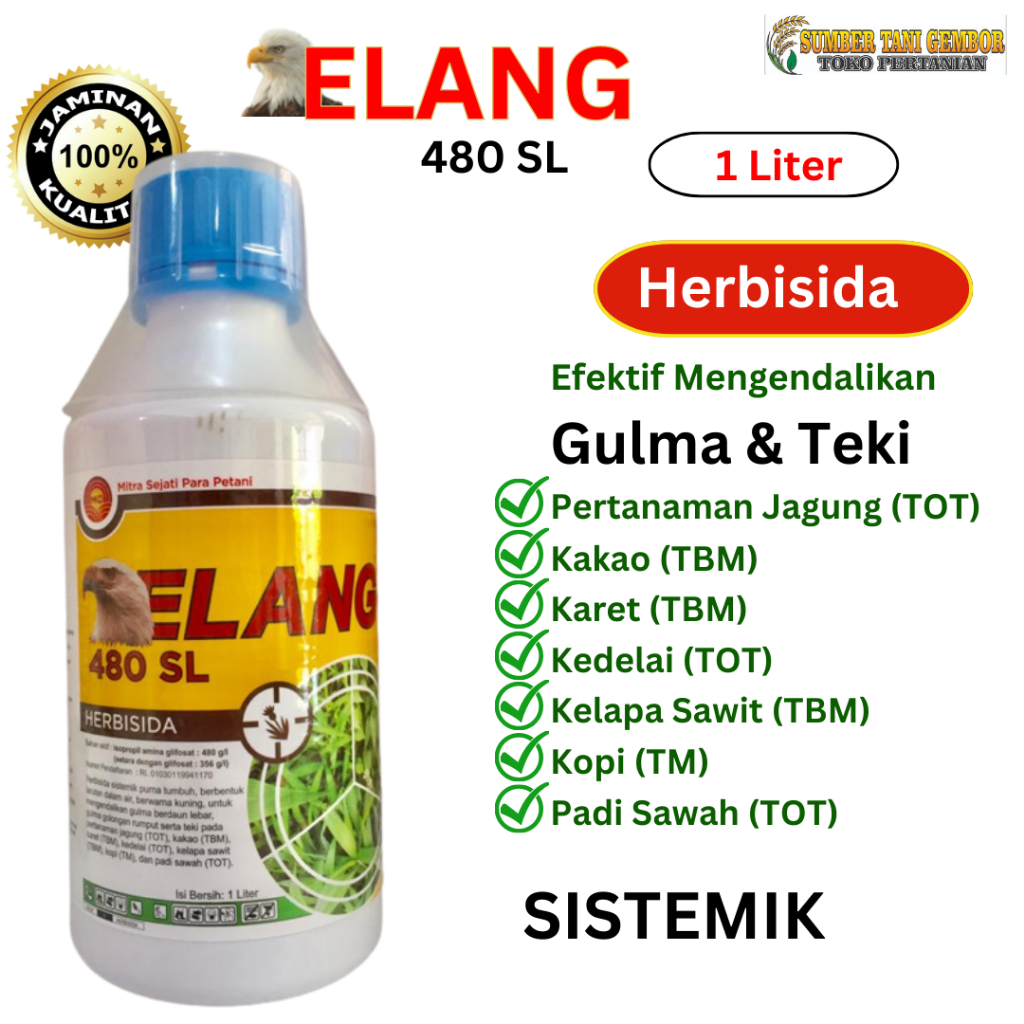 Jual Elang 480 SL 1 Liter - Herbisida Pembasmi Gulma & Teki Sistemik ...