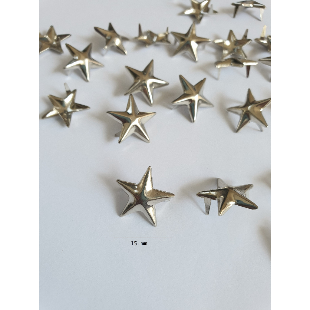 Jual CRAFT - [10 pcs] Studs / Spike Import Silver Bentuk Bintang / Star ...