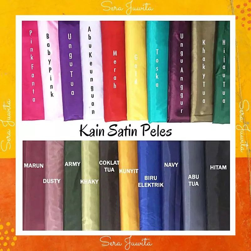 Jual (Per Meter) Kain Satin Peles Abutai Habute permeter Murah meteran ...