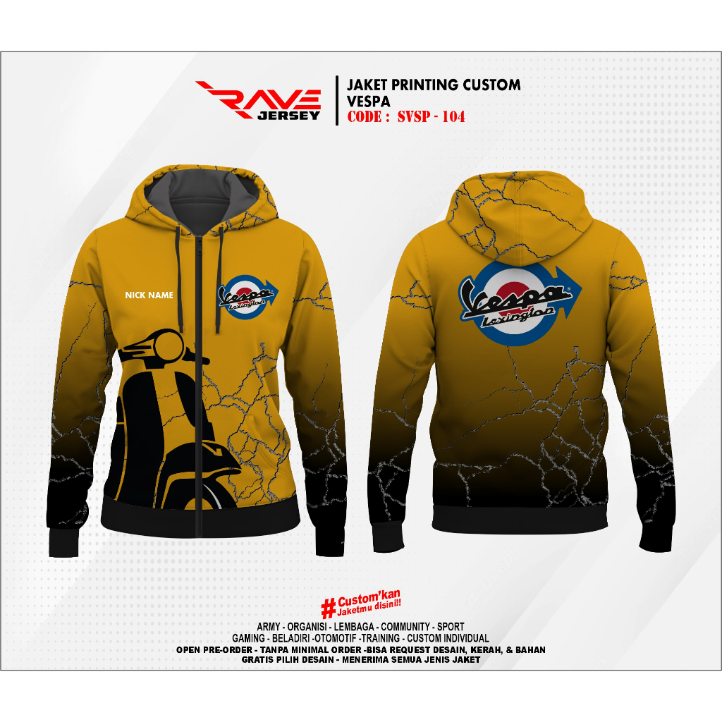 Jual JAKET MOTOR VESPA SESI 2 FULL PRINTING SUBLIMATION CUSTOM (DESAIN ...