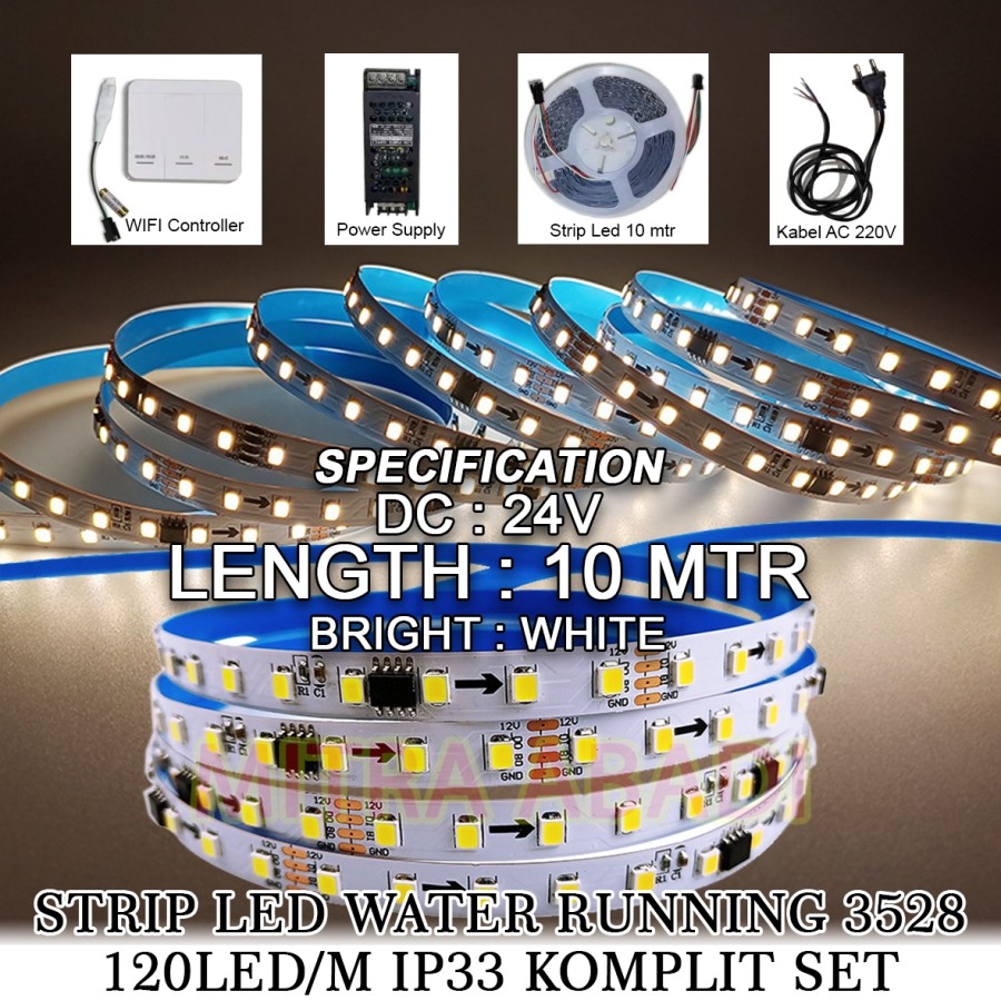 Jual Paket Komplit LED Strip Water Running IC WS2811 SMD 3528 IP33 10 ...