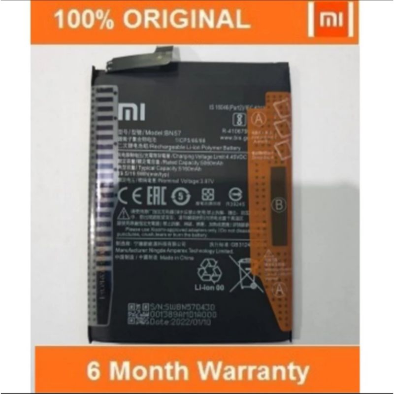 Jual Baterai Batere Battery Xiaomi Poco X3 X3 Pro X3 NFC BN57 Original ...