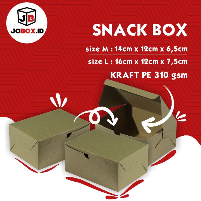 Jual Box Snack size M & L Bahan Kraft 310 Gsm / Dus Snack / Dus Jajan ...