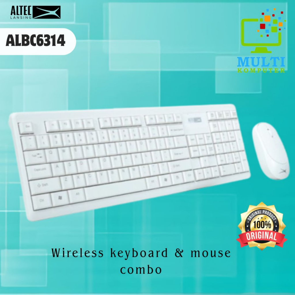 Jual Altec Lansing Keyboard + Mouse Wireless ALBC6314 Silent | Shopee ...