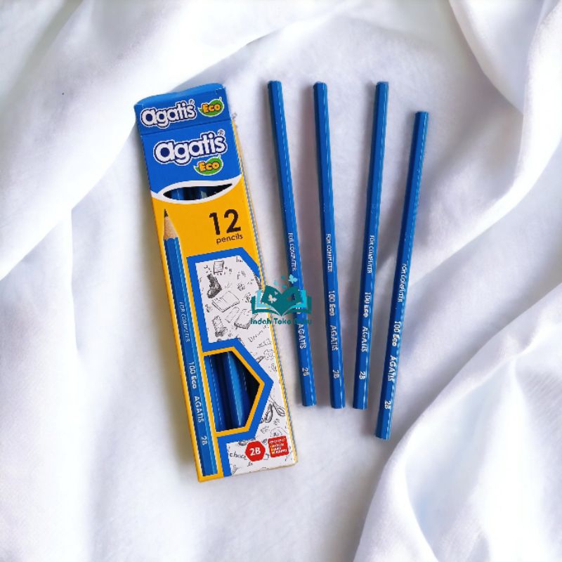 Jual Agatis - Pensil 2B Biru | Shopee Indonesia