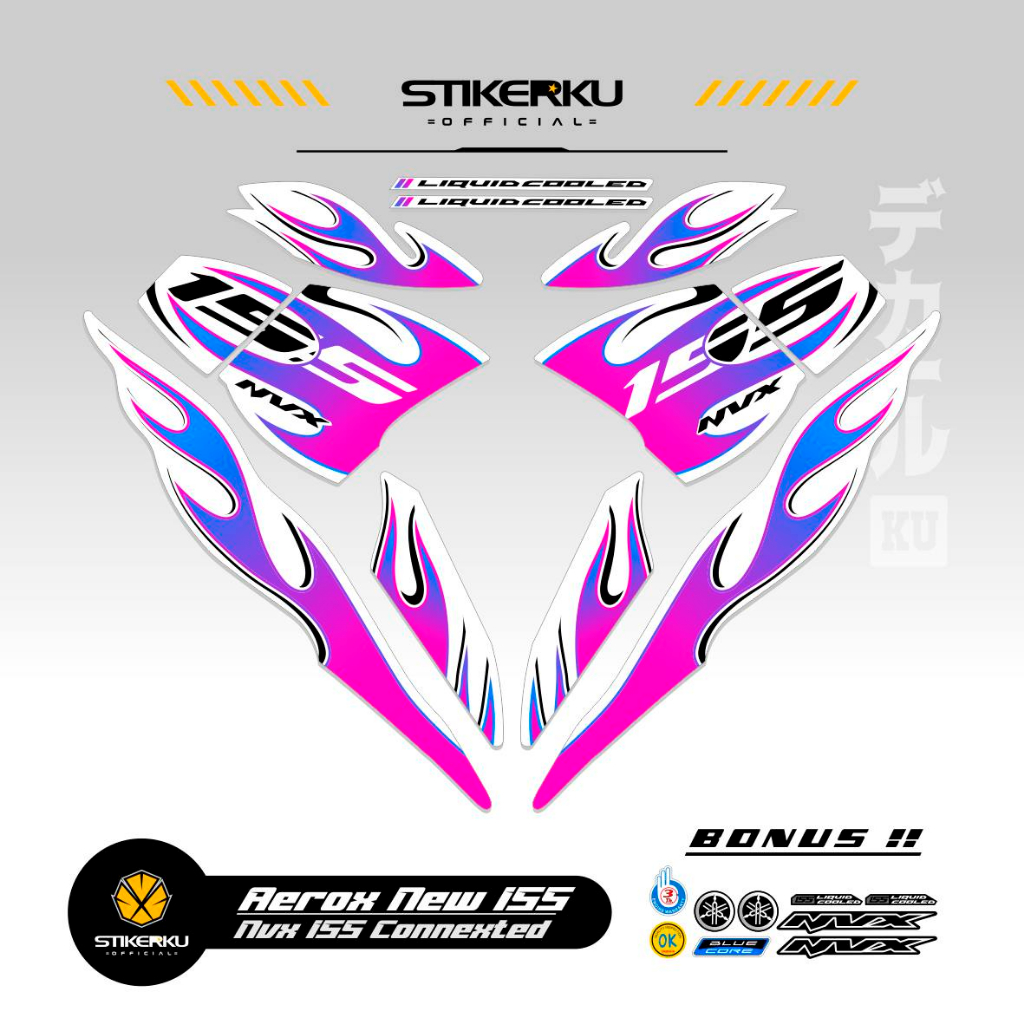 Jual STRIPING AEROX 155 NEW CONNECTED MOTIF 34 / COMBO COLOR / DASAR ...