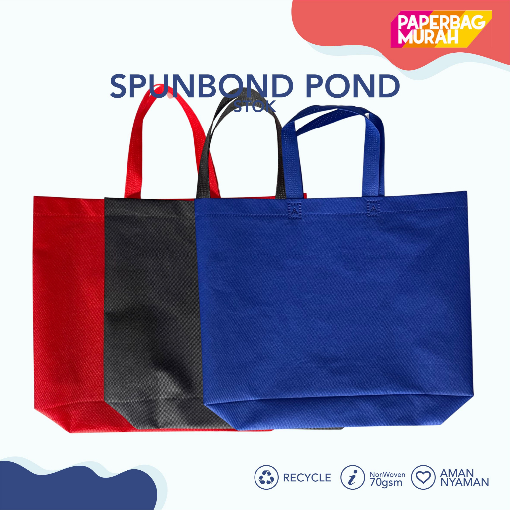 Jual Tas Kain Spunbond Furing Goodie Bag Polos Bisa Sablon Model BoxBag ...