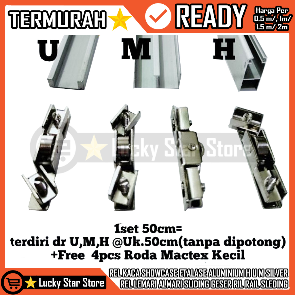 Jual Rel H U M Alumunium Etalase Etalase Aluminium Per Meter Roda Rel ...