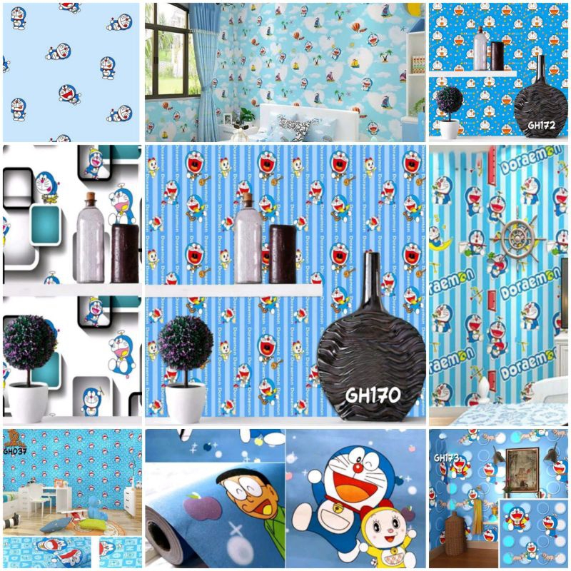 Jual Wallpaper Dinding Doraemon Stiker Dinding Doraemon Walpaper Dinding Doraemon Wallpaper ...