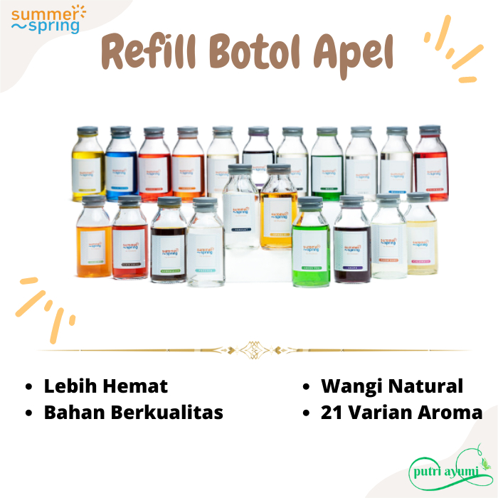 Jual Refill Pengharum Ruangan Mobil Summer Spring Botol Apel 100 ml ...