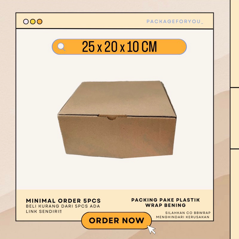 Jual Kardus 25x20x10 cm - Die Cut dan easy usage - Pao mini isi 4 ...