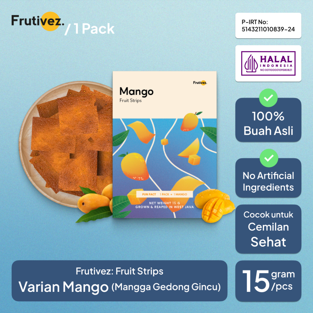 Jual [1 Pack] Frutivez Mango Fruit Strips Dehydrated Fruits Snack