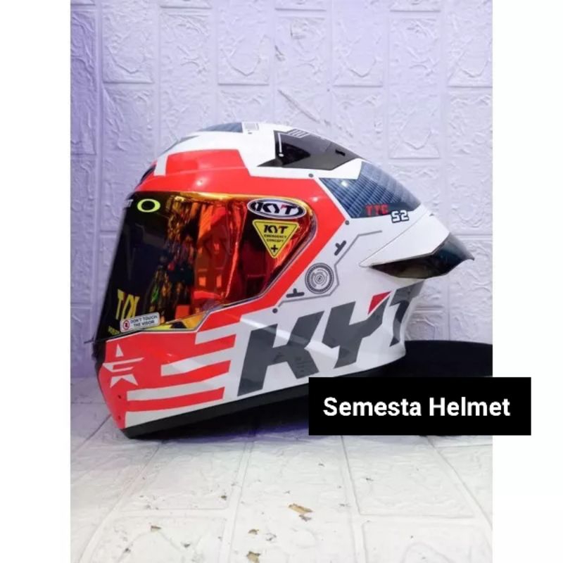 Jual Helm Full Face KYT TT Course Motif Fuselage Red Paket Ganteng Original SNI | Shopee Indonesia