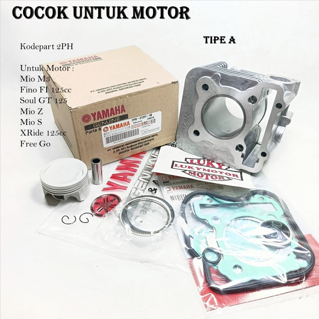 Jual BLOK SEHER ( 125 CC ) SET KOMPLIT PISTON MIO M3 , FINO FI 125 , MIO S , Z , SOUL GT 125 ...