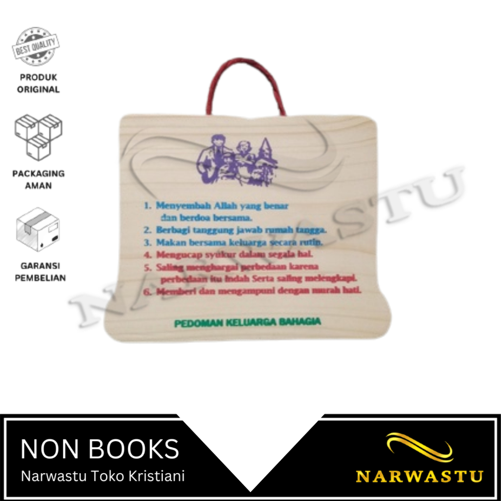 Jual Hiasan Dinding Kayu Rohani - Bermotif Tulisan Pedoman Keluarga ...